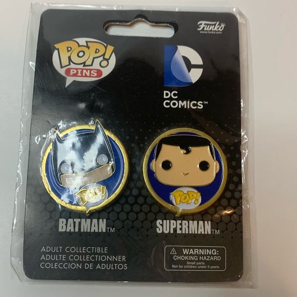 Funko | Accessories | Funko Pop Pins Dc Comics Batman Superman One Size ...